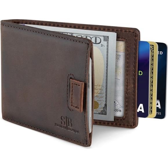 Bags | Rfid Blocking Bifold Slim Genuine Leather Minimalist Wallets For ...